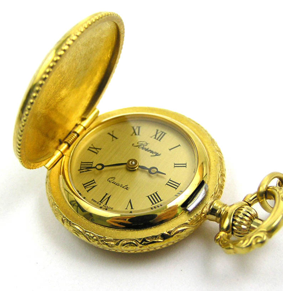 SwedeMom - BERNEY Swiss Gold Overlay Locket Watch Pendant